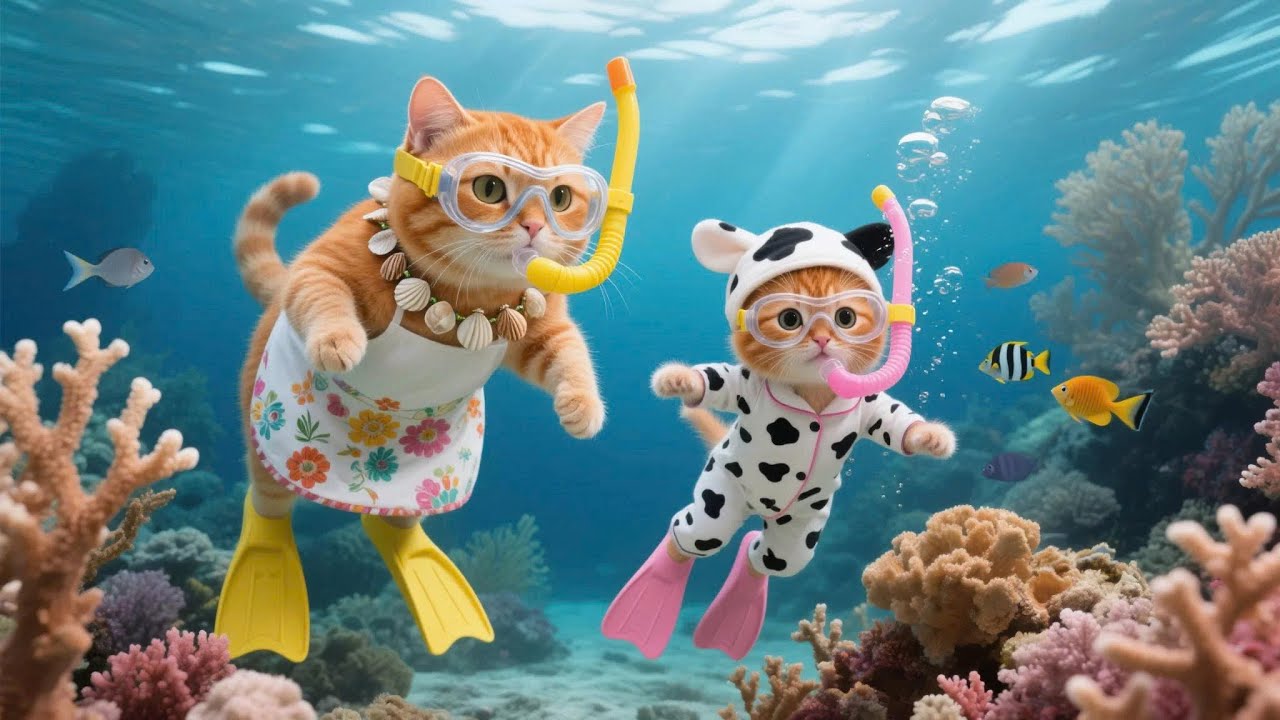 Ginger Discovers a Magical Coral World with Mama Cat Under the Sea 🐾🌊🐠 ...