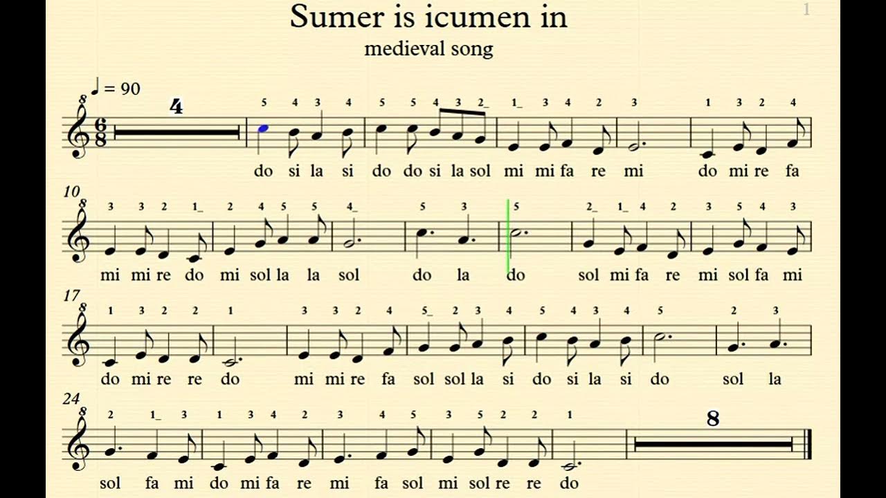 SUMER IS ICUMEN IN - Medieval song - FREE PDF - Spartito facile ...