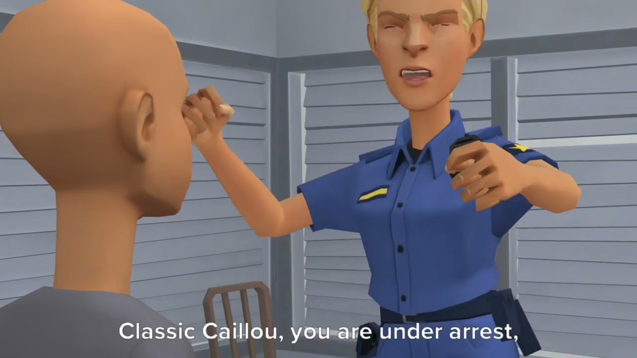 Classic Caillou hits a cop/arrested/grounded - YouTube