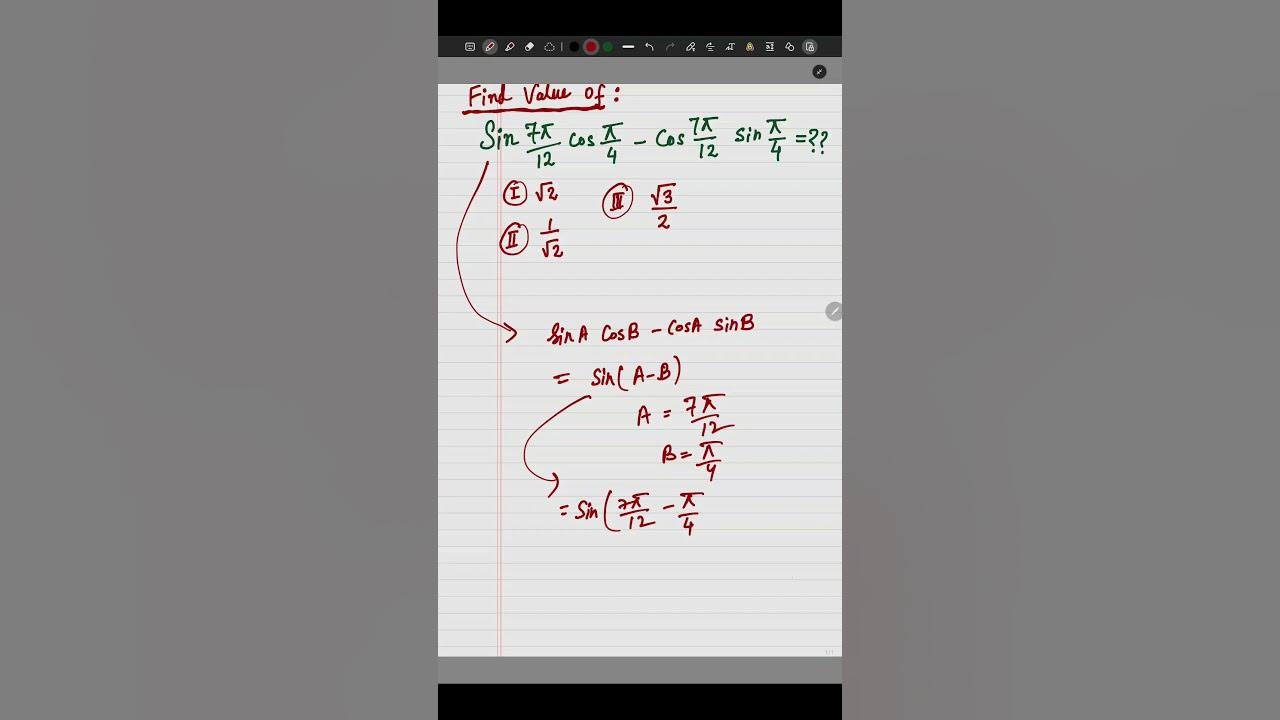 value-of-sin-7pi-12-cos-pi-4-cos-7pi-12-sin-pi-4-maths