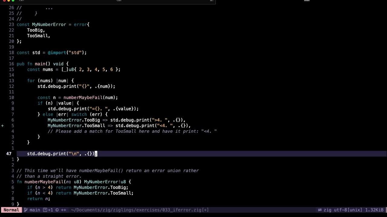 Learning Zig w/ ziglings - YouTube