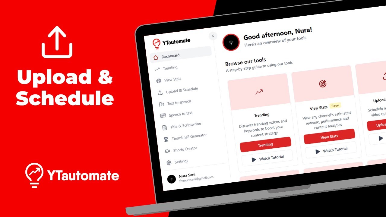 YTautomate.io - Upload & Schedule - YouTube