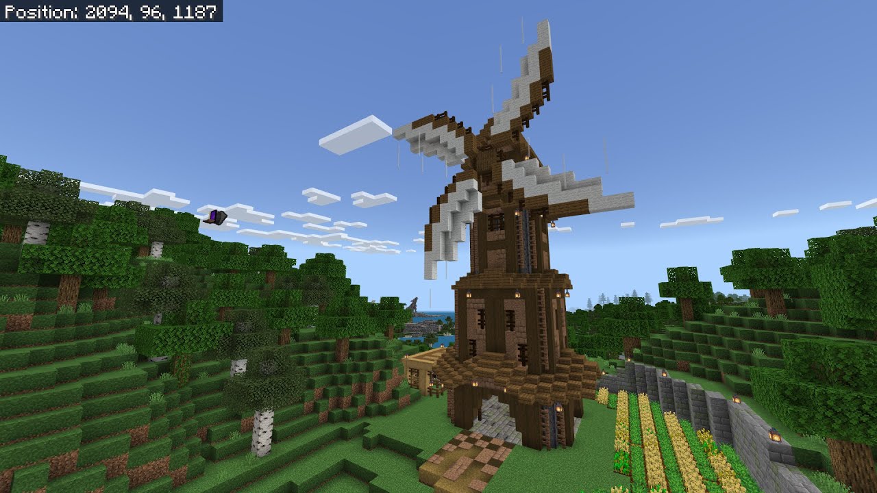 Minecraft Windmill using Mud Blocks - YouTube