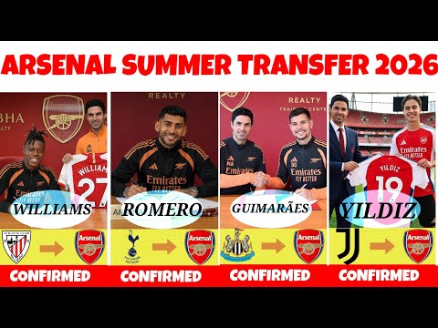 🚨 ALL ARSENAL CONFIRMED SUMMER TRANSFERS 2026, Guimarães, Romero, Nico Williams & Kenan Yıldız