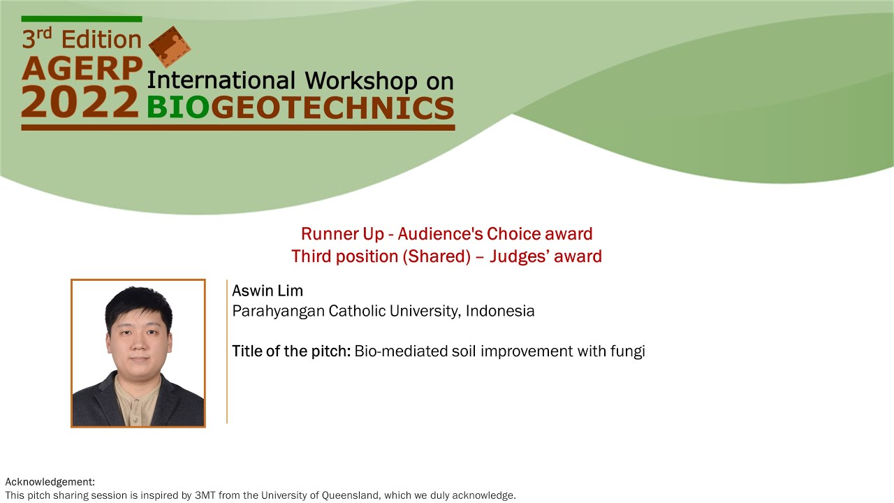 AGERP 2022: Pitch 4 (International Workshop on Biogeotechnics) | Mr ...
