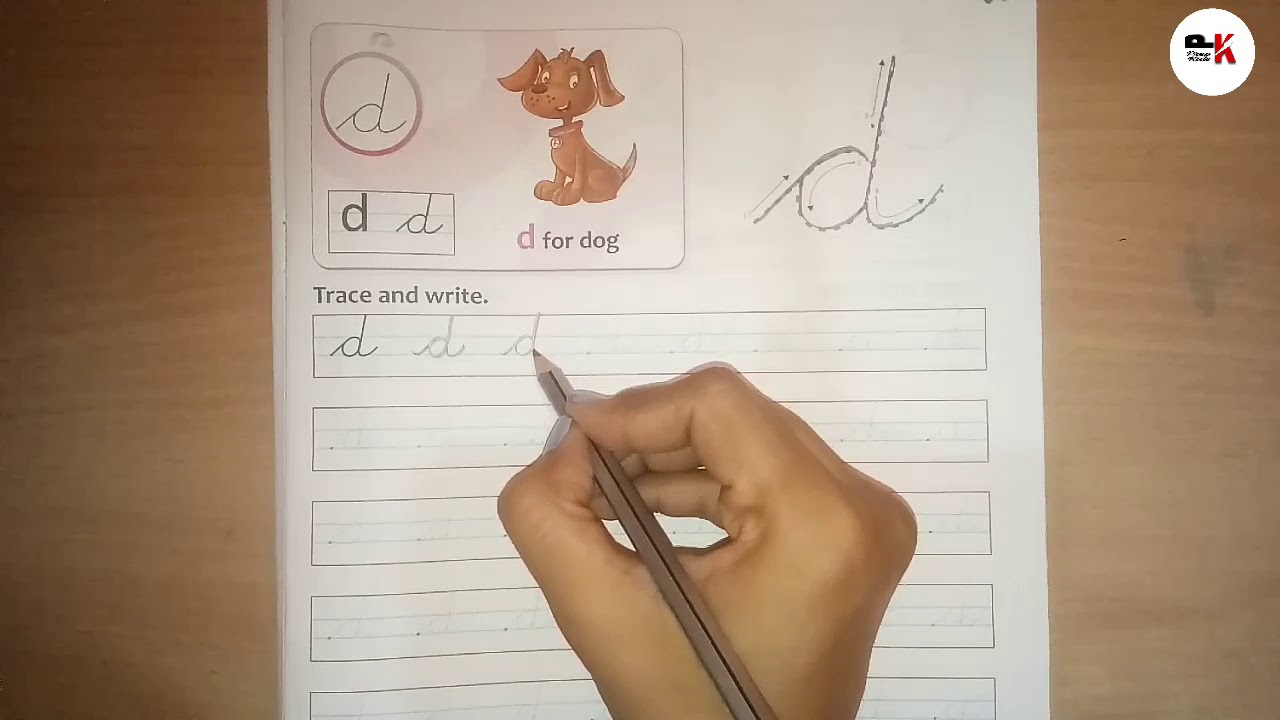 How to write cursive small d and e - YouTube