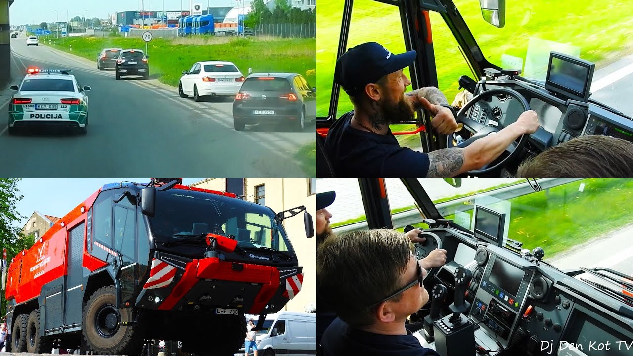 On board Rosenbauer panther 6x6 FIREFIGHTERS (Lithuania) - YouTube