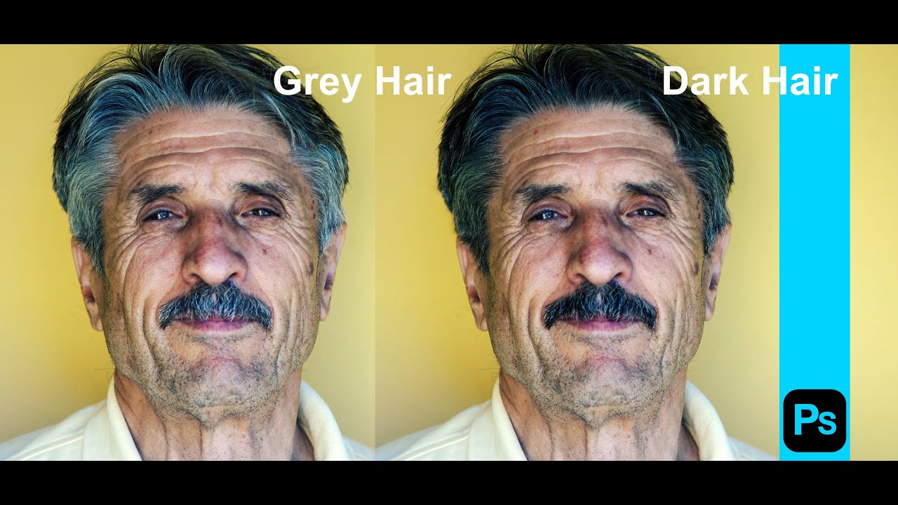 2 Easy Ways to Change Grey hair to Dark in Photoshop? - YouTube