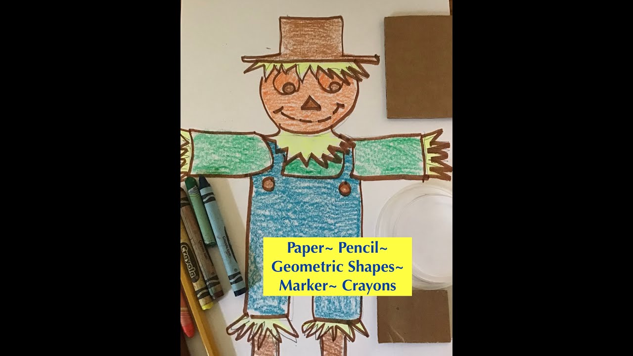 Scarecrow using Geometric Shapes #geometricshapes #scarecrow #zigzag # ...