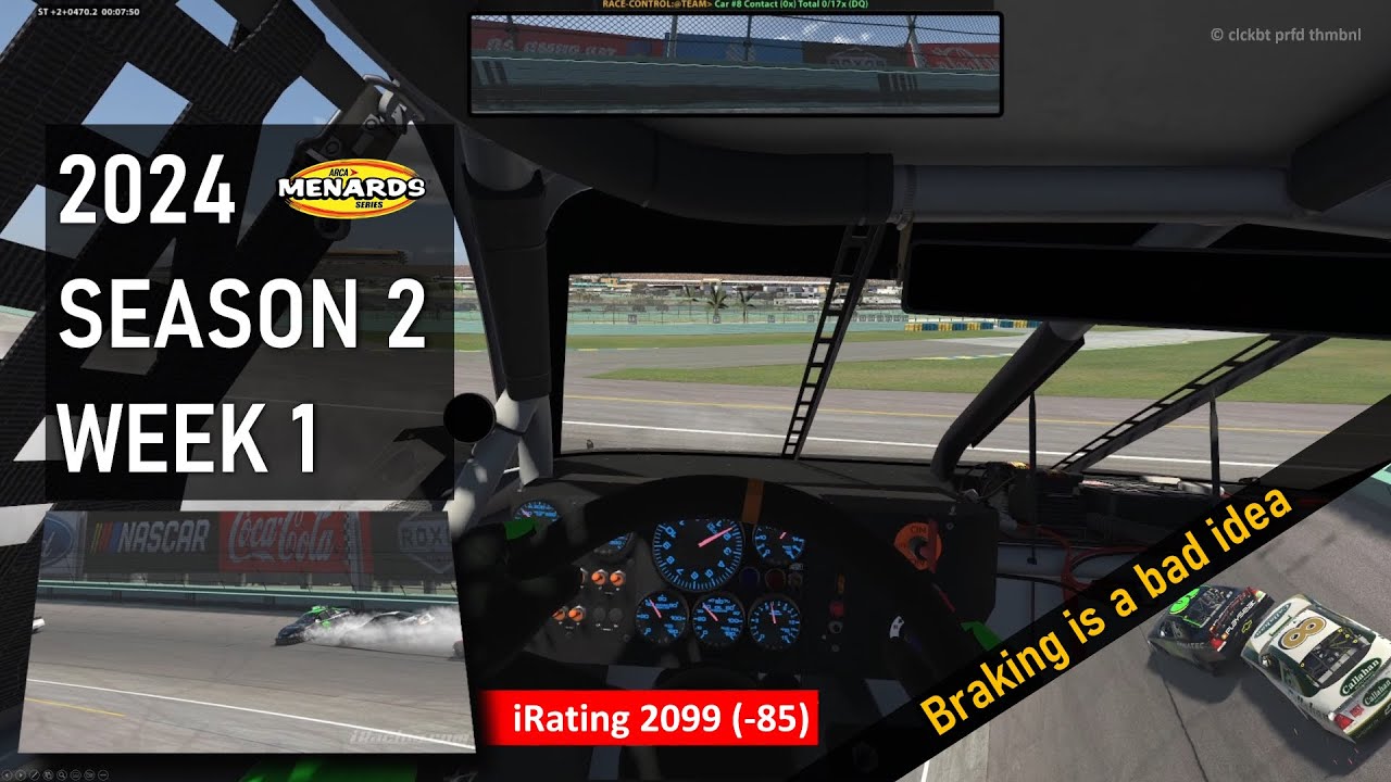 New Season! New Meatball! At Miami ARCA iRacing Season 2 2024 Week 1 ...