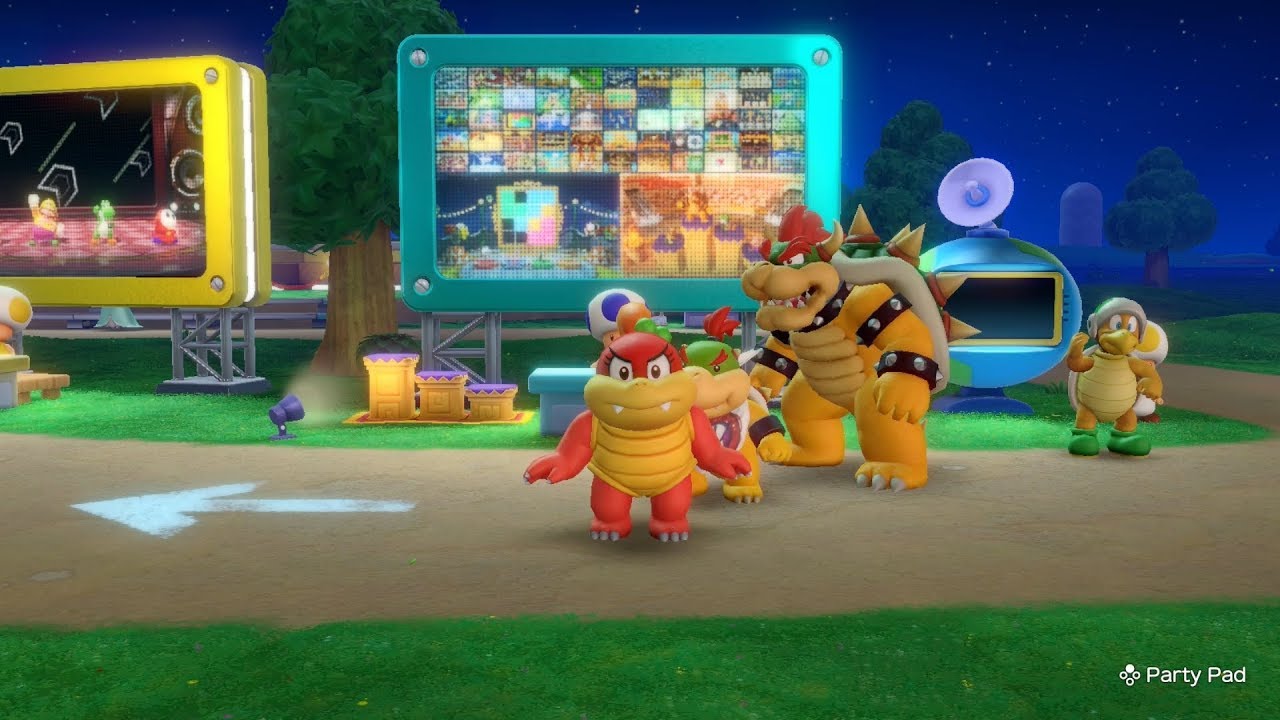 Super Mario Party Square Off #2 Pom Pom vs Bowser Jr vs Bowser vs ...