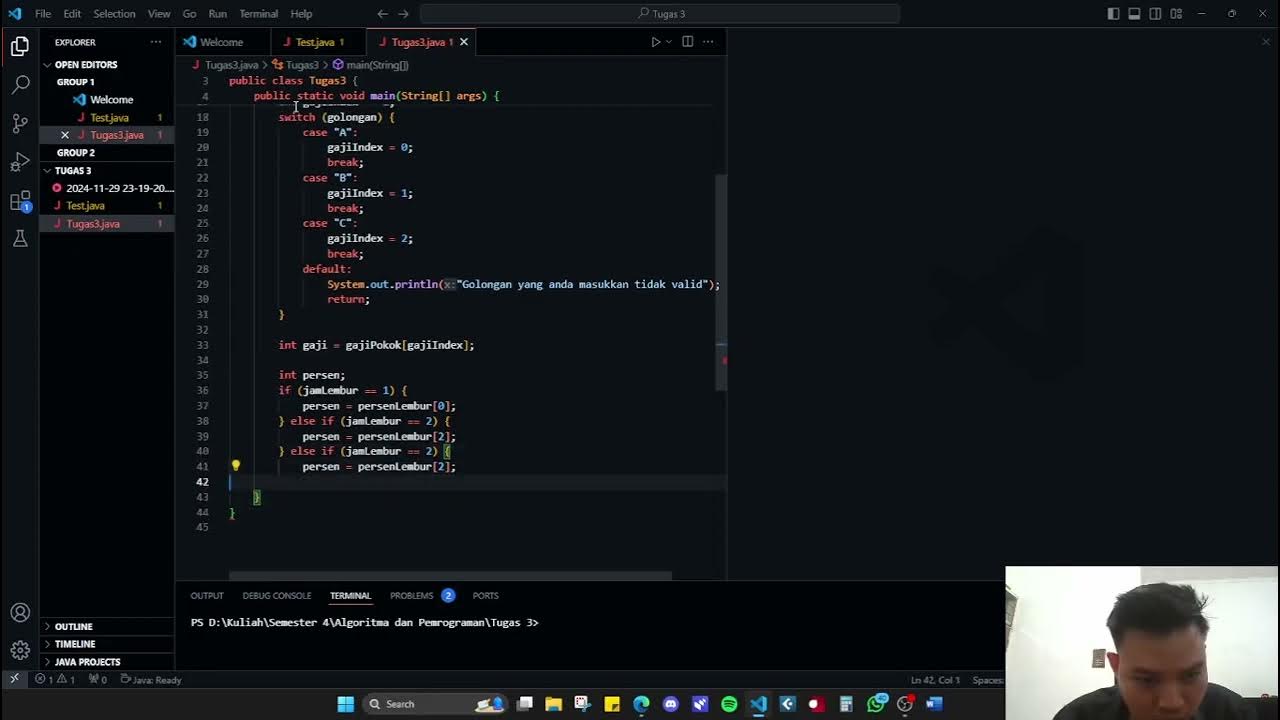 TUGAS 3 ALGORITMA DAN PEMROGRAMAN - UNIVERSITAS TERBUKA - YouTube