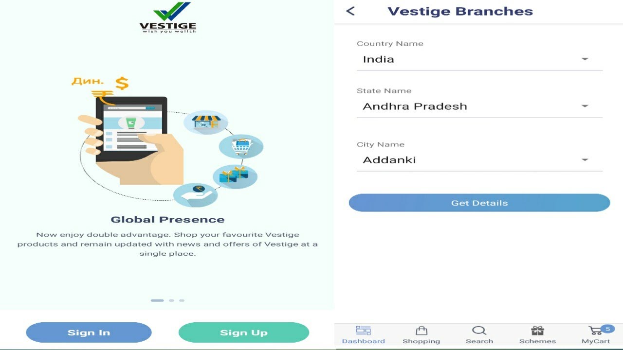 How to login vestige 2.0 app & How to check branches details..!! - YouTube