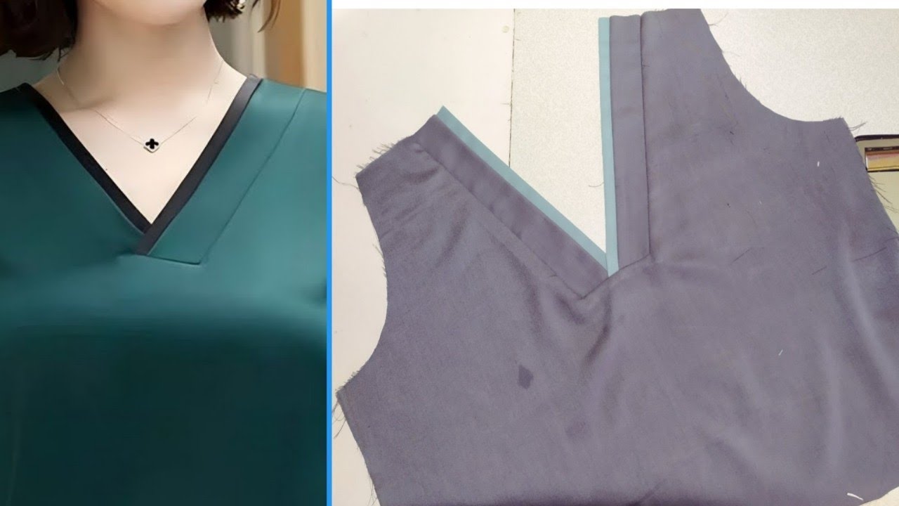 HOW TO SEW A VERY EASY V NECK - YouTube
