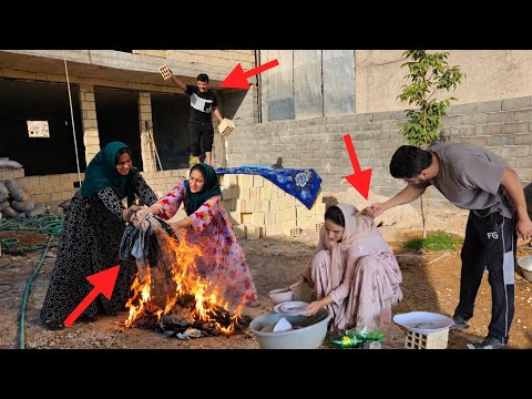 🔥 👰Wedding dresses on the verge of catching fire: 🧱Rasoul arrived with a truckload of bricks.
