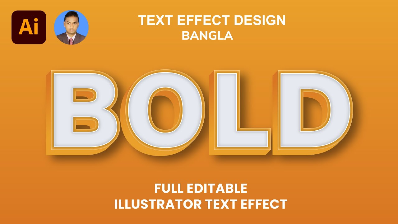Editable 3d text Effect design For Freepik in Adobe Illustrator Bangla ...