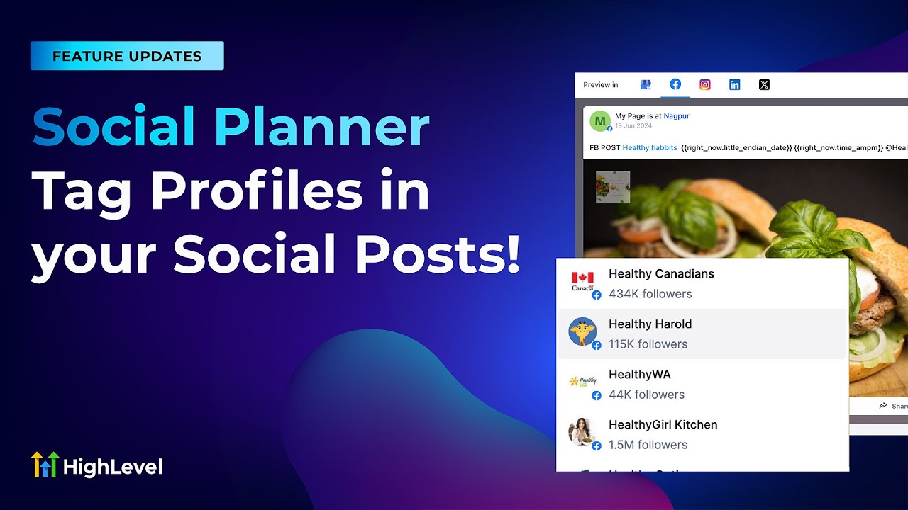 Social Planner Tag Profiles in your Social Posts! - YouTube