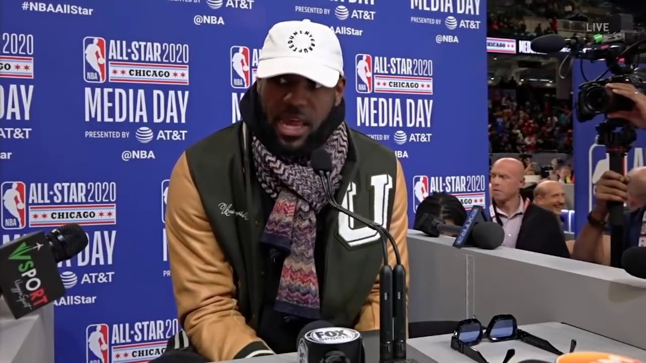 LeBron James - interview during 2020 NBA All Star Media Day - YouTube