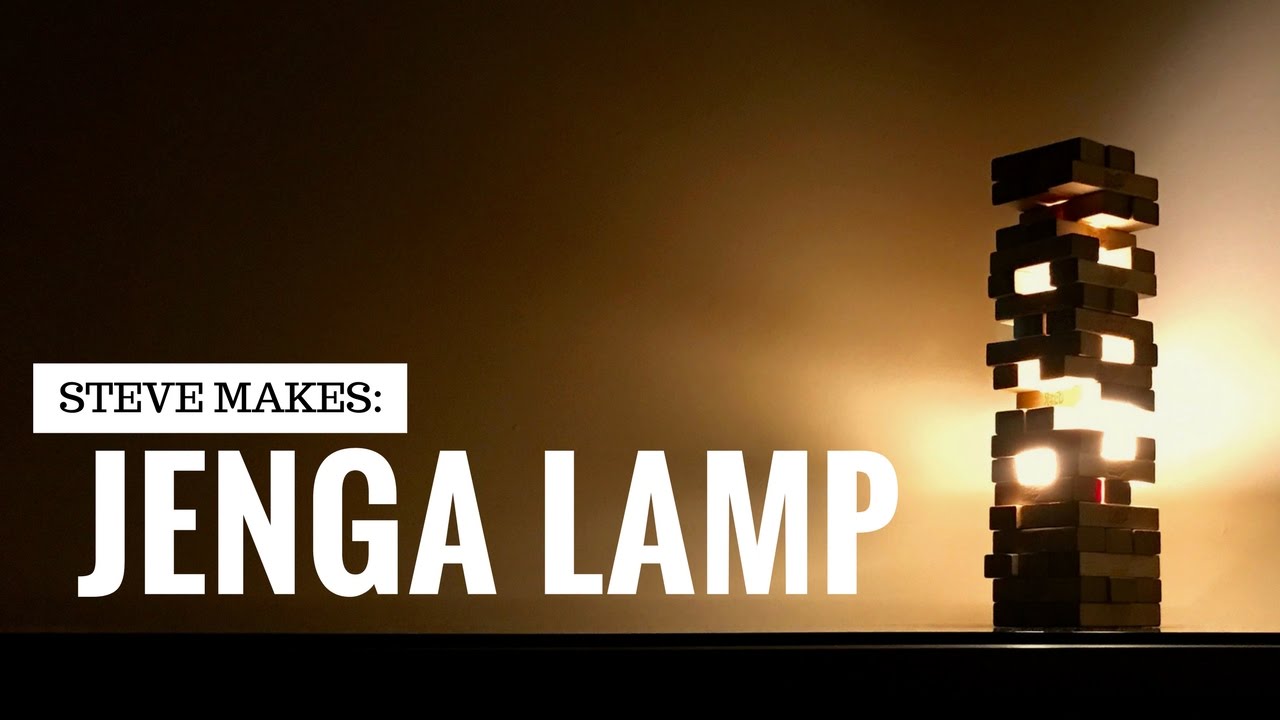 Steve Makes: Jenga Lamp (iPhone controlled) - YouTube