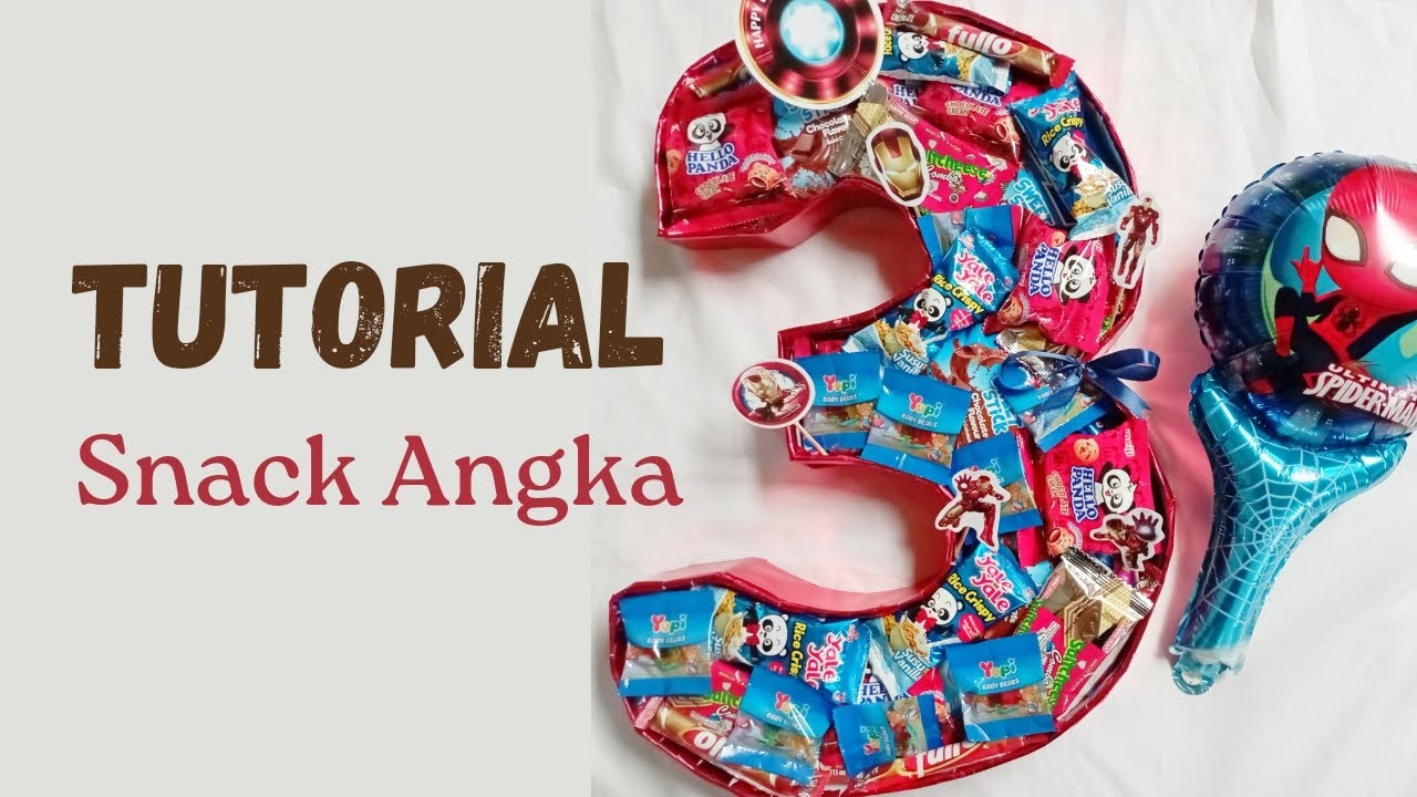 DIY SNACK ANGKA 3 || Tutorial Gift Snack Angka dari kardus #giftsnack # ...