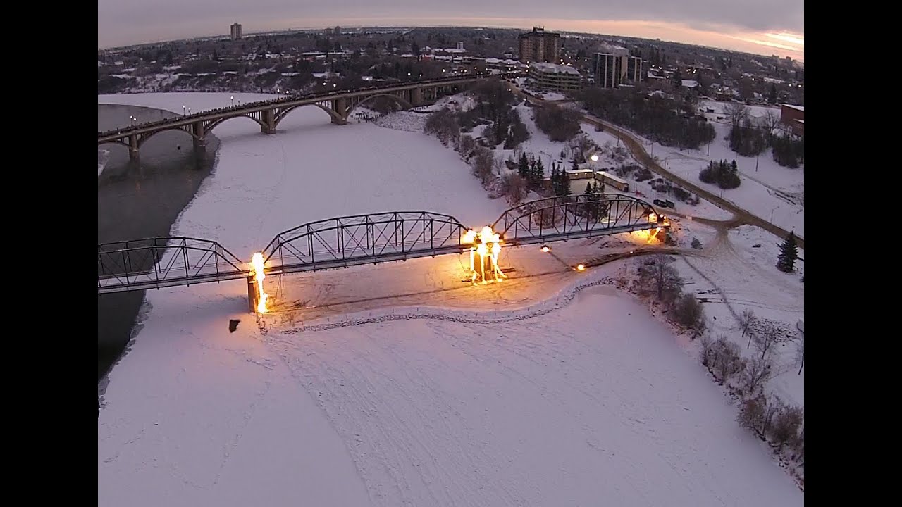 Saskatoon Traffic Bridge South Span Demolition - YouTube