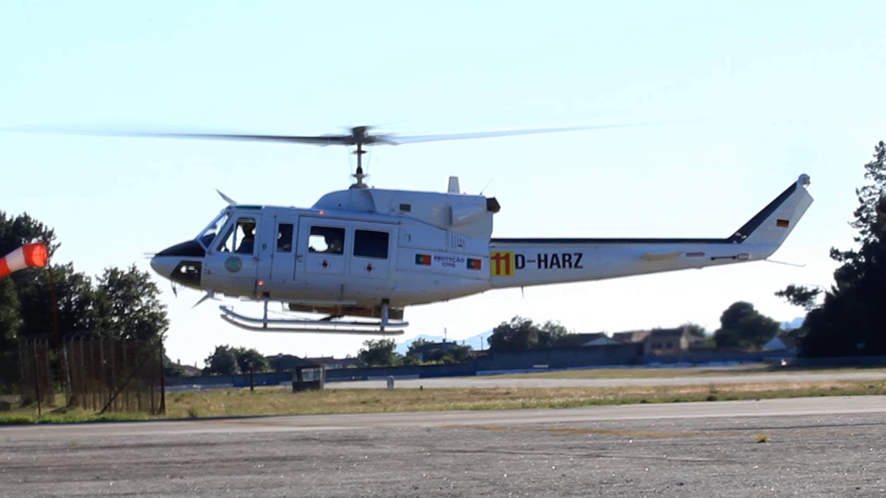 Bell 212 Engines Startup, Take-off and Landing [1080P] - Braga - YouTube