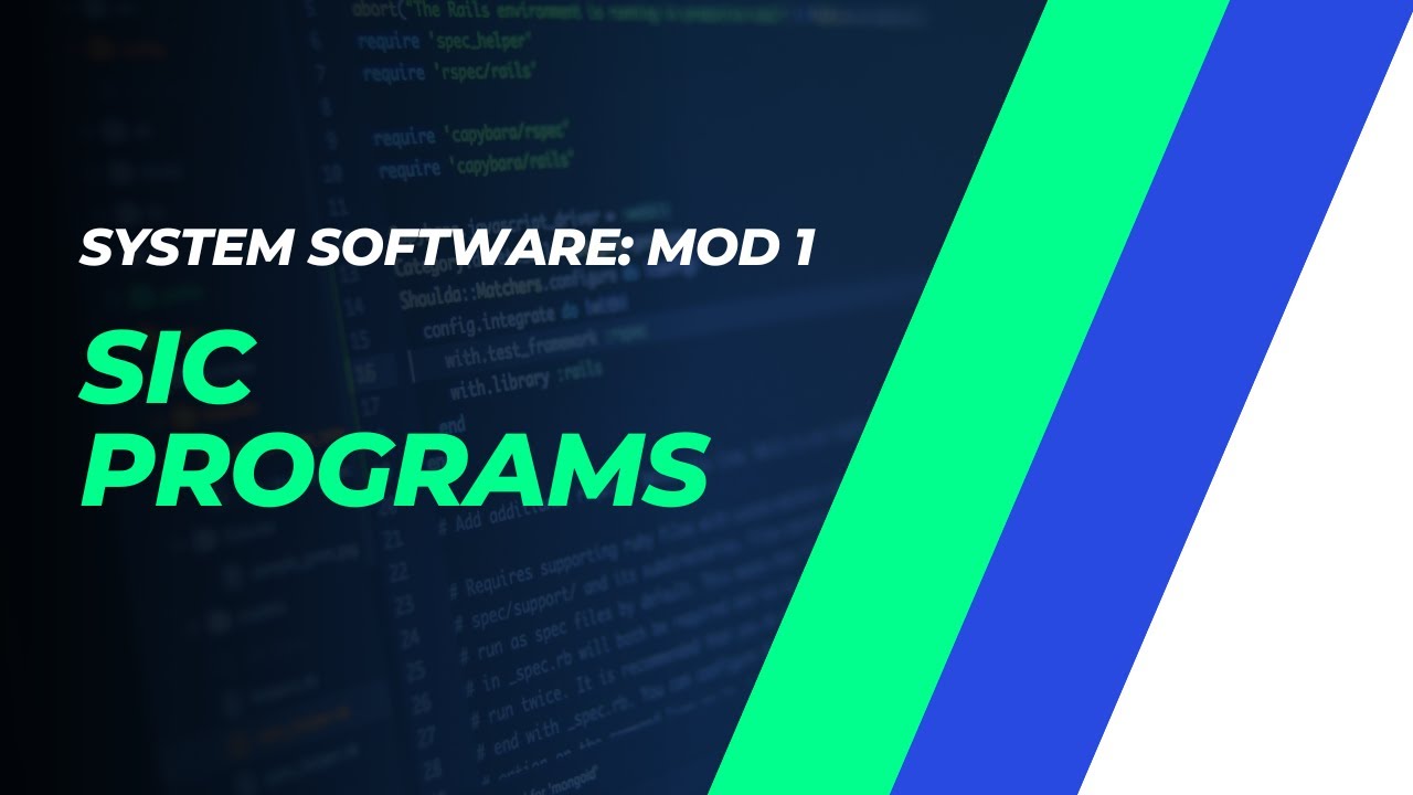 Sic Machine Programs Cst305 Ss Module 1 Ktu Anna Thomas Sjcet Youtube
