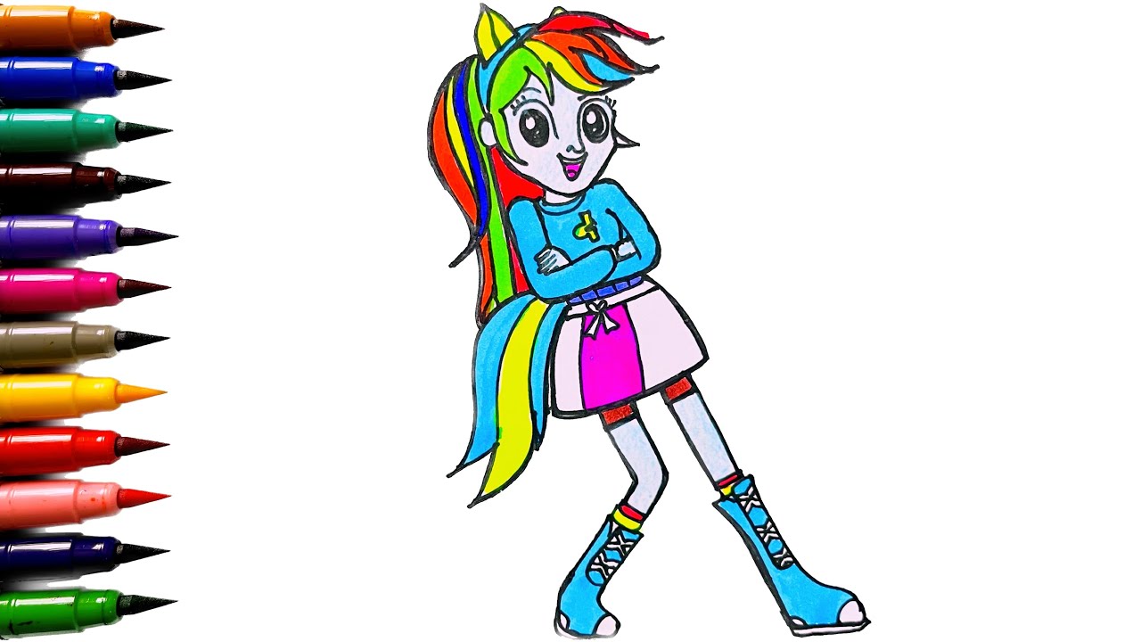 How to Draw Rainbow Dash from Equestrian Girl | My Little Pony Cartoon ...