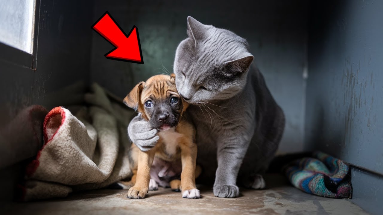 Cat Keeps Hugging Crying Puppy – Then The Shelter Manager Realizes What ...