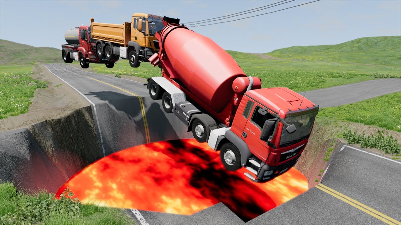 Mobil Kecelakaan Masuk Lubang Permainan Mobil Mobilan Simulator Beamng ...