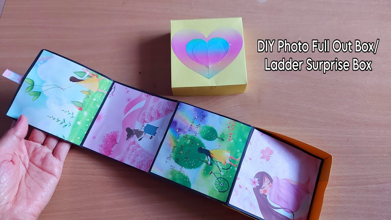DIY Photo Full Out Box|How to make Ladder Box| DIY Surprise Box # ...