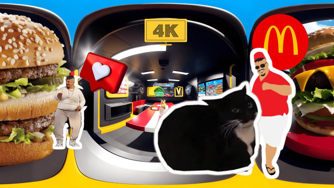 Maxwell The Cat 360° / Skibidi Dance in McDonald's , VR 360 4K Video, 3 ...