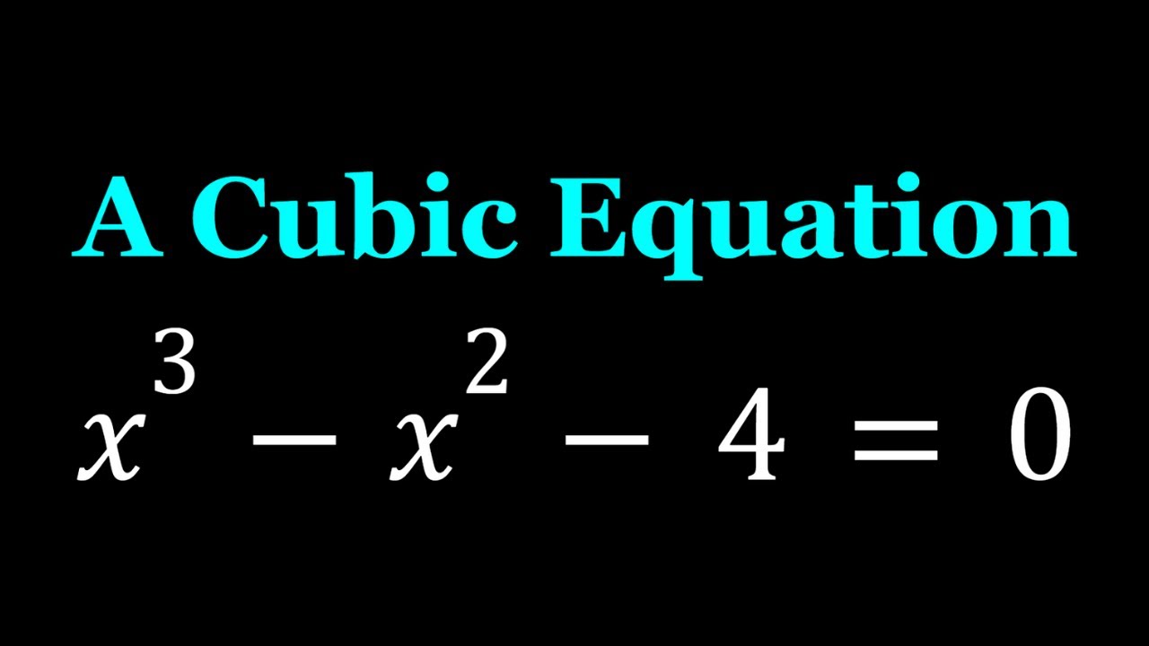 Solving A Cubic Equation In Two Ways x 3 x 2 4 0 YouTube