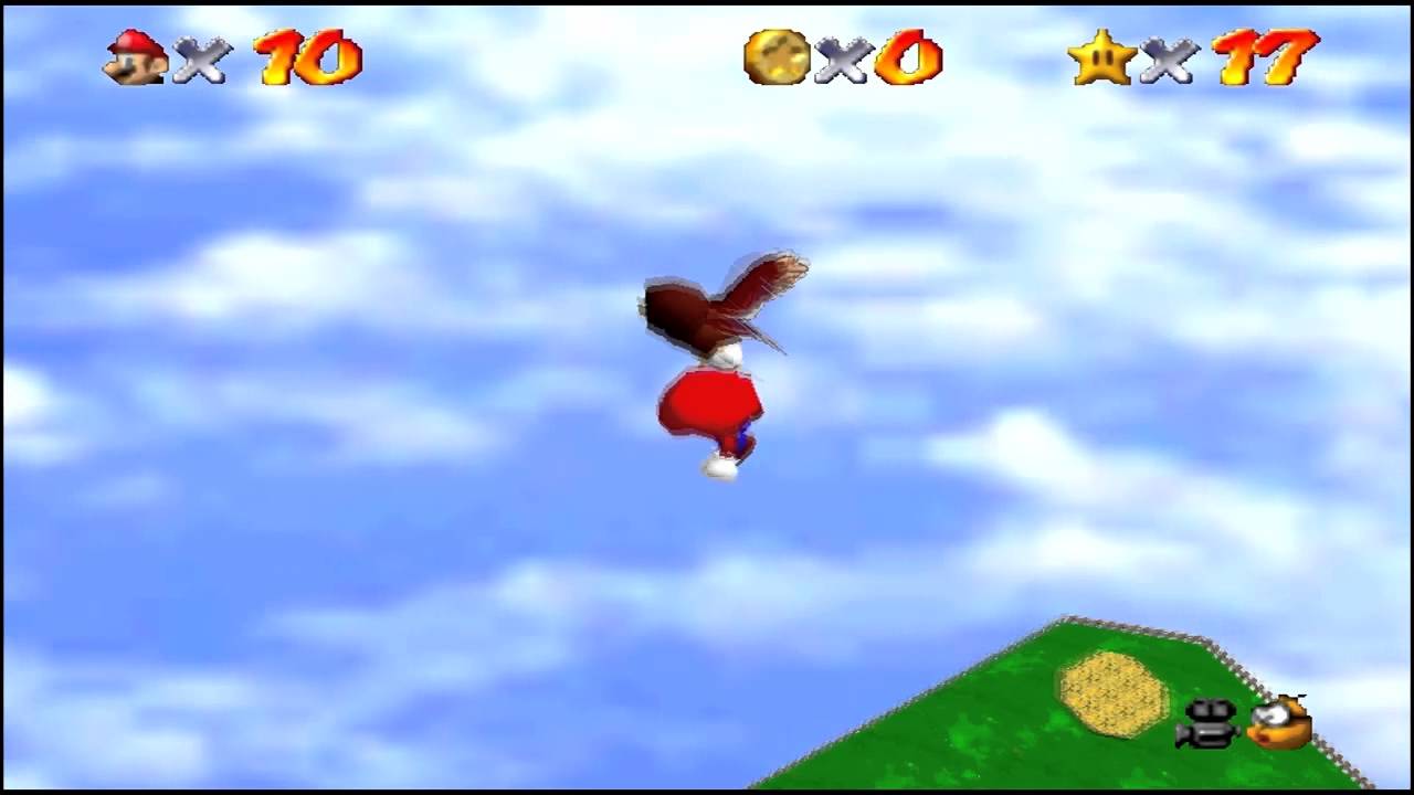 Super Mario 64 (N64) Whomp's Fortress Star #5 Fall Onto the Caged ...