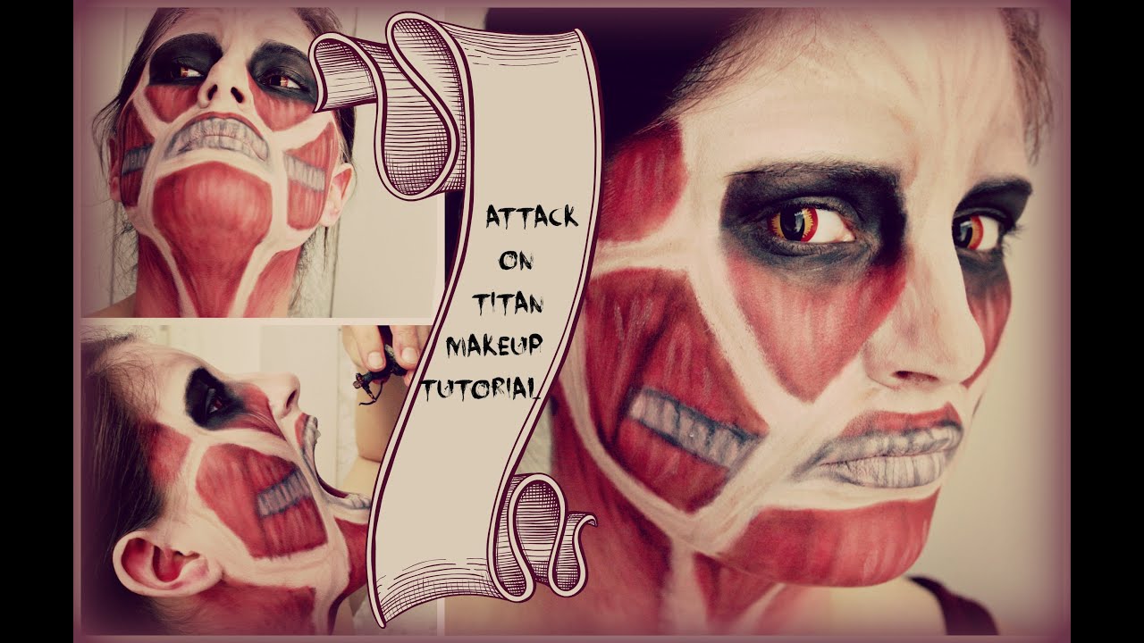 Halloween Month: #3 Attack on Titan Makeup Tutorial Colossal Titan ...