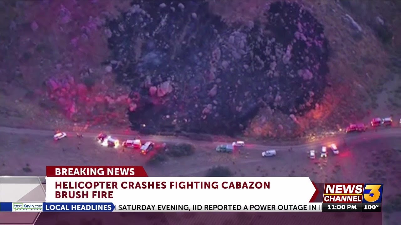 BREAKING: Helicopter crashes fighting Cabazon brush fire - YouTube