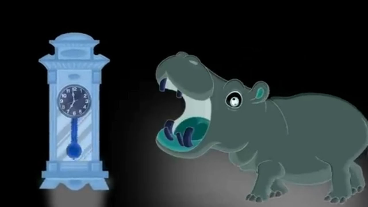 Ohh!! Noo!!The Hippo Angry Run UP The Clock(Hickory Dickory Dock ...