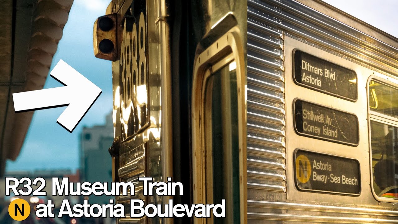 NYC Subway: R32 "Ⓝ" Movie Train in Astoria with Standard & Helvetica ...