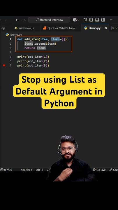 Python default arguments can trick you! Here’s why ? #python #coding #programming - YouTube