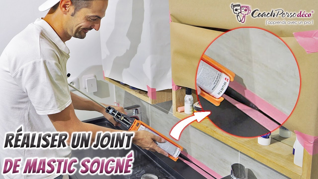 Faire Un Joint De Mastic Soigné Autour D'une Vasque - YouTube