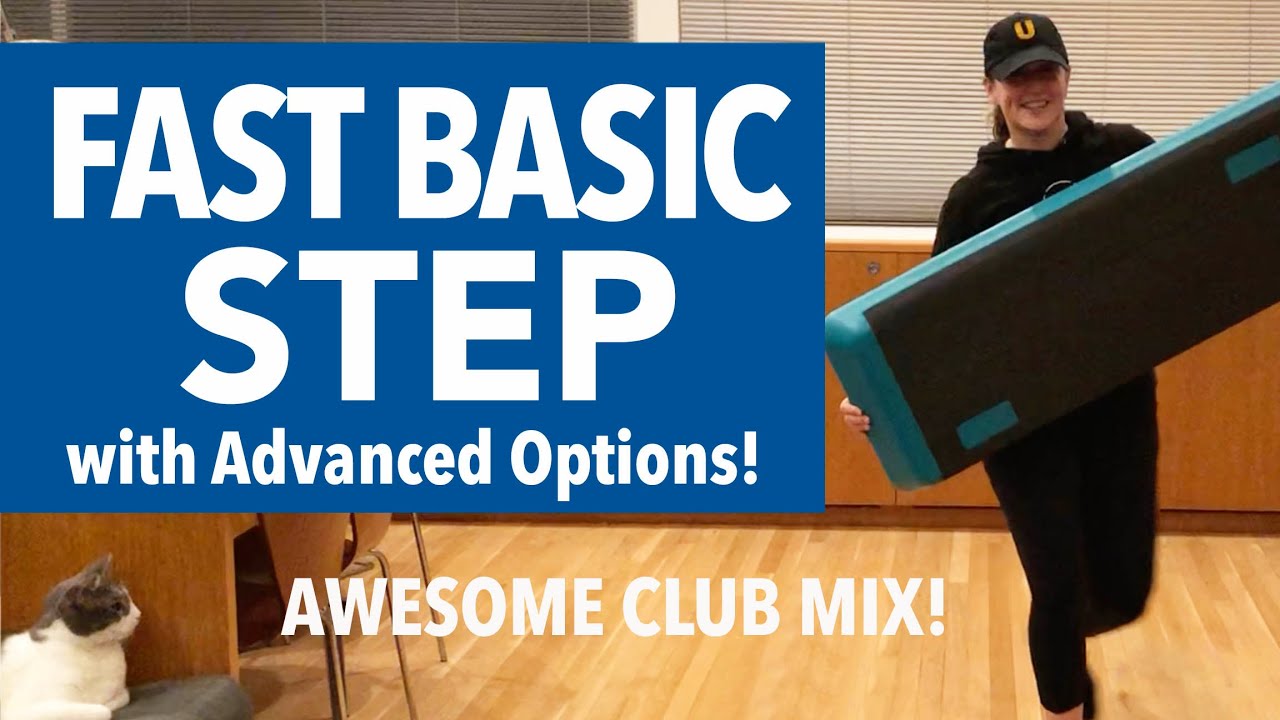 FAST FUN BASIC STEP AEROBICS Home Workout #1 - with Advanced Step ...
