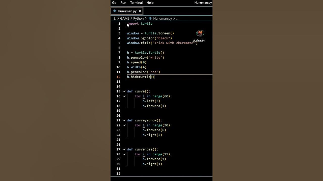 Draw Jai Hanuman Using Python Turtle Animation Hanuman Python Youtube