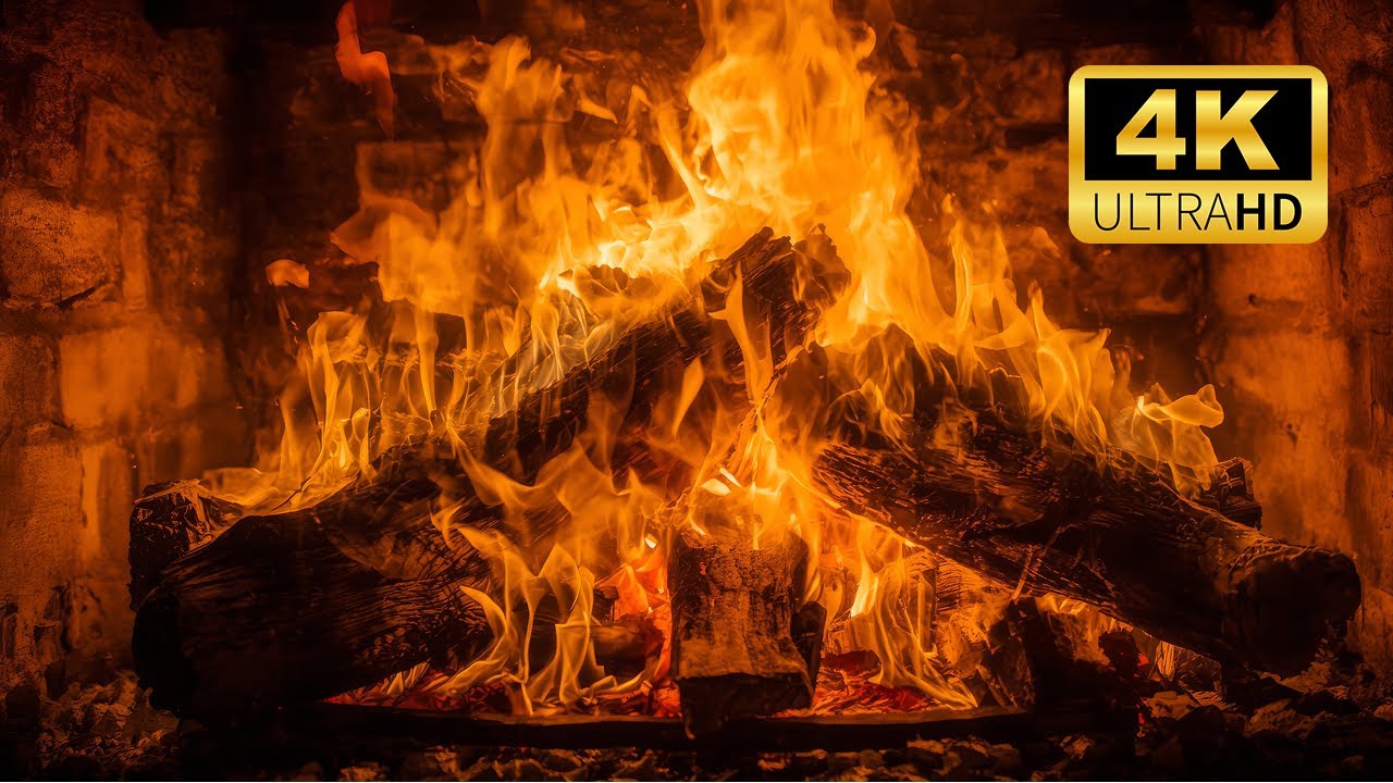 🔥 Crackling Fire 4K ASMR – Intense Burning Logs for Deep Focus & Study ...