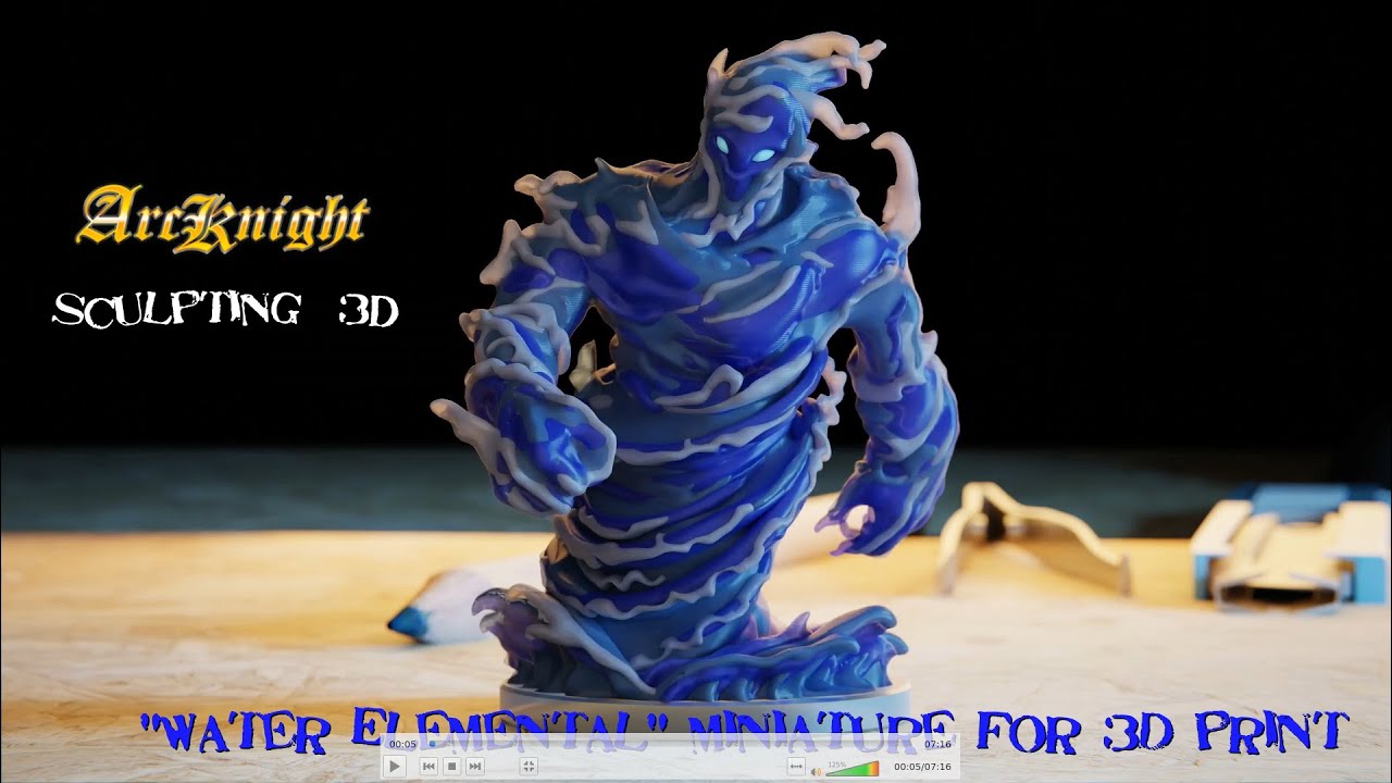 Blender 3D Speed sculpting - Water elemental in 7 minutes for stl 3d ...