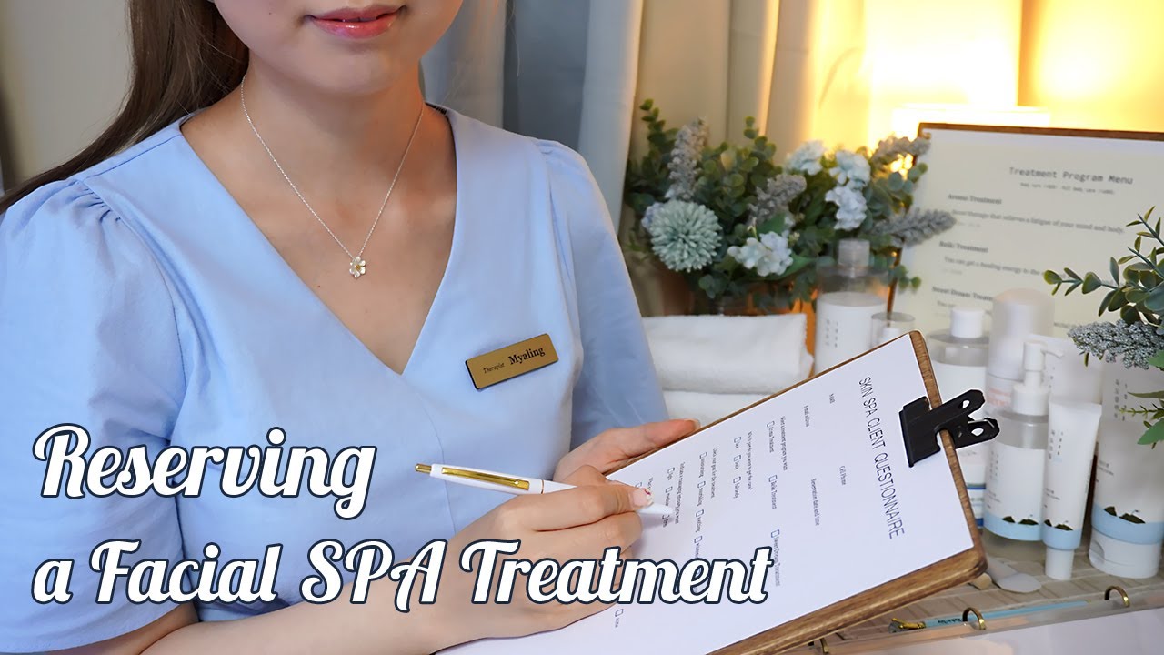 ASMR Reserving a Facial SPA Treatment💙Skin Diagnosis - YouTube