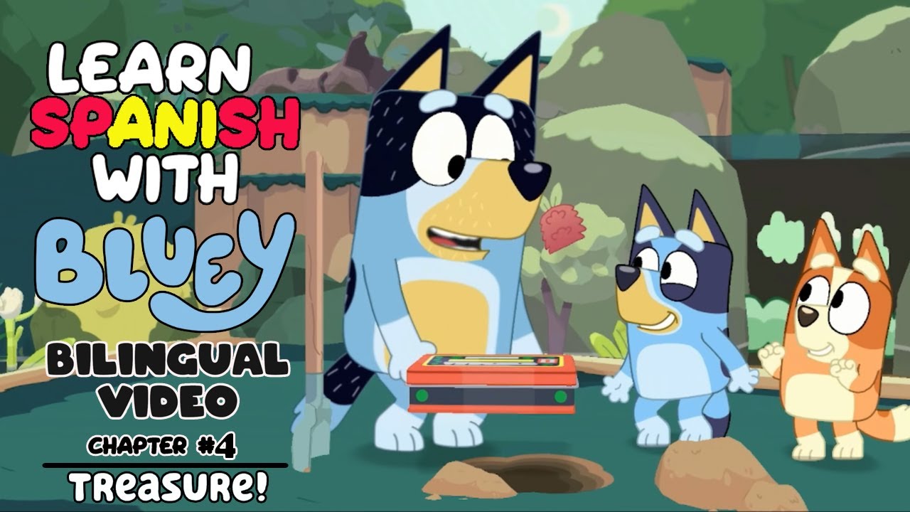 Bluey 4: SPANISH for Toddlers & Kids 🎈 Learn 3 Spanish words Easily ...
