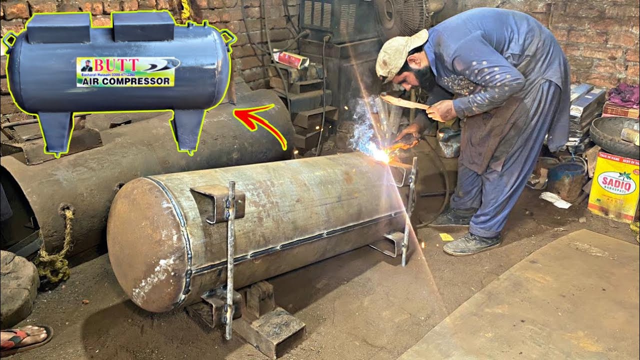Air Compressor Tank Making Process With Iron Sheet How Air Compressors ...