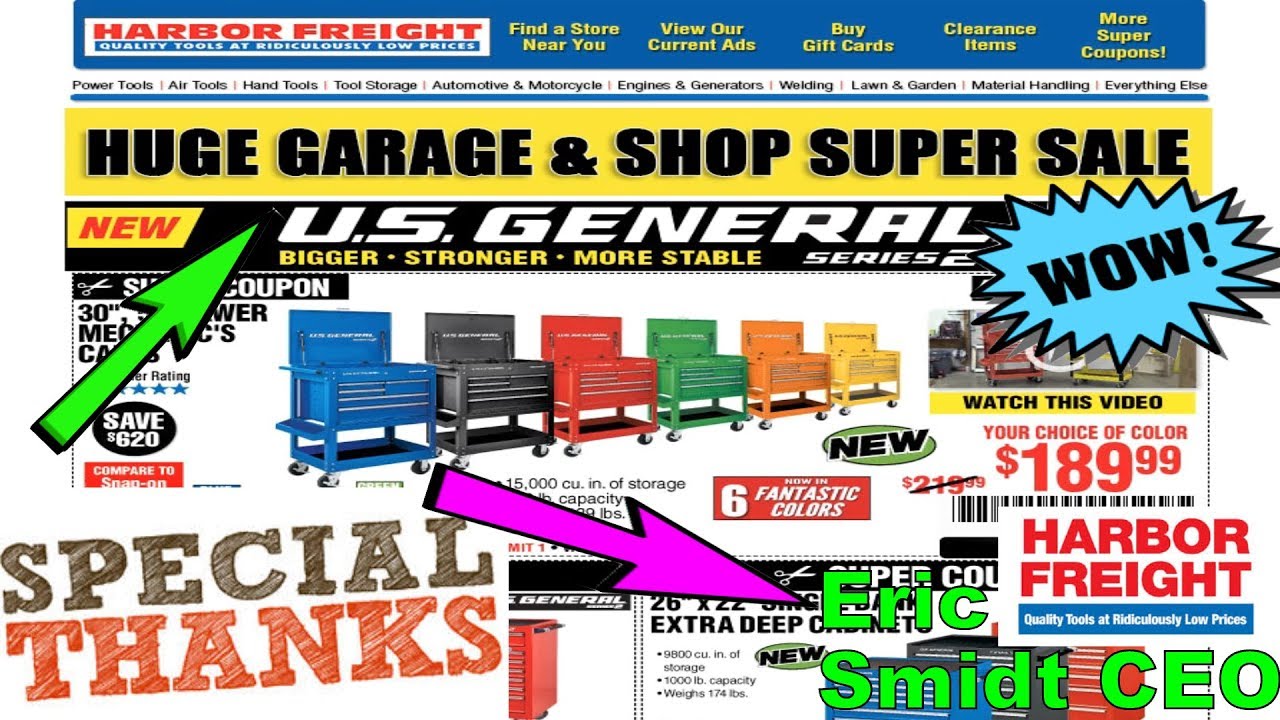 HUGE Garage & Shop Super Sale| |Special thanks Eric Smidt CEO Harbor ...