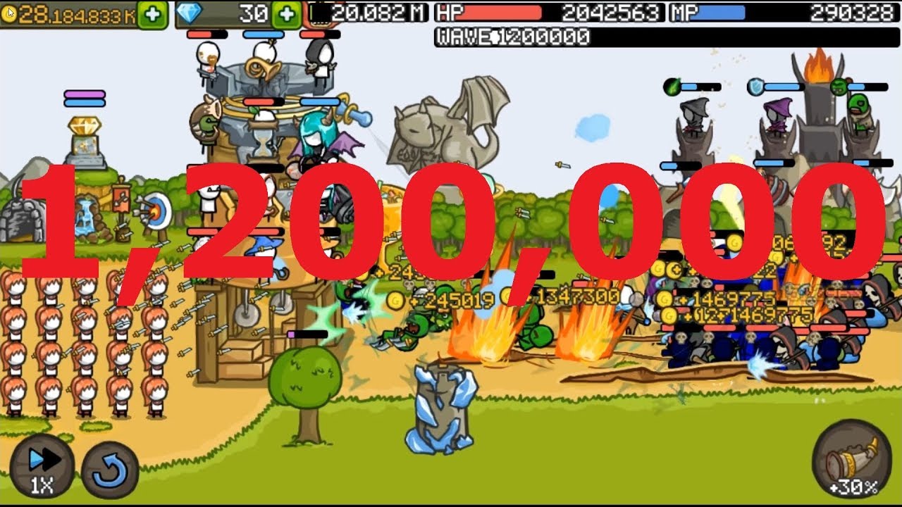 Grow Castle - 1,200,000 waves(Gold Mode) - YouTube
