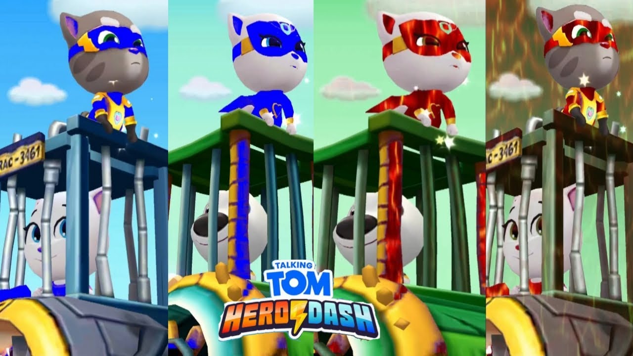 TALKING TOM HERO DASH --HERO BLUE TOM ANGELA & HERO LAVA TOM ANGELA ...